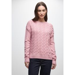 Strickpullover Street One, Damen, Gr. 34, powder pink meliert, Stoff, 51% Viskose, 30% Polyester, 19% Nylon, unifarben, normal normal, Rundhals, Rippb&uuml;ndchen, Pullover Strickpullover, aus softem Materialmix