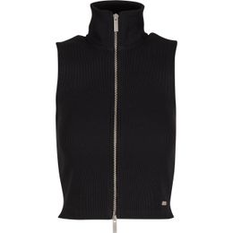 Allwetterjacke Karl Kani "Karl Kani Kani Rib Sleeveless Zip Jacket", Damen, Gr. L, schwarz, 97% Baumwolle, 3% Elasthan, unifarben, slim fit, amerikanischer Ausschnitt, Jacken