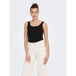 Jacqueline de Yong Tanktop JDY "JDYAVA S/L TANK TOP 180 JRS NOOS", Damen, Gr. L, schwarz, Jersey, Obermaterial: 95% Baumwolle, 5% Elasthan, unifarben, slim fit normal, Rundhals, Tops Tanktop, in Basic-Form