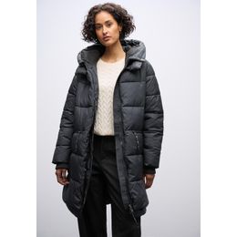 Winterjacke Street One, Damen, Gr. 46, obsidian blau, Stoff, Obermaterial: 100% Polyester; Futter: 100% Polyester; F&uuml;llung: 100% Polyester, unifarben, regular fit knieumspielend, hoch geschlossener Ausschnitt, elastischer Bund, Jacken Winterjacke, in Unifarbe