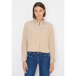 Cordjacke Cecil, Damen, Gr. L (42), oat milk beige, Web, 100% Baumwolle, unifarben, comfort fit normal, V-Ausschnitt, B&uuml;ndchen, Jacken, in Cord-Optik