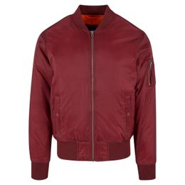 Anorak Urban Classics "Urban Classics Herren Basic Bomber Jacket", Herren, Gr. M, burgundy, 100% Polyamid, unifarben, normal, amerikanischer Ausschnitt, Jacken