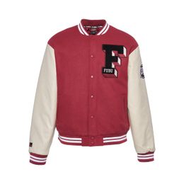 Fubu Herren Bomberjacke "Fubu Herren FM233-009-1 Fubu College Varsity Jacket"dunkelrot, creme, schwarz, Gr. M, mehrfarbig, 70% Polyester, 30% Wolle,