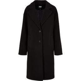 Winterjacke Urban Classics "Urban Classics Damen Ladies Oversized Long Coat", Damen, Gr. L, schwarz, 100% Polyester, unifarben, oversize, amerikanischer Ausschnitt, Jacken Winterjacke