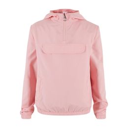 Allwetterjacke Urban Classics "Urban Classics Damen Girls Basic Pullover Jacket", Damen, Gr. 146/152, lemonadepink, 100% Polyester, unifarben, normal, ohne Ausschnitt, Jacken