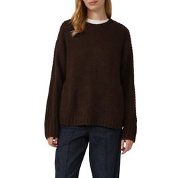 Strickpullover s.Oliver, Damen, Gr. 40, coffee braun, Strick, Obermaterial: 60% Polyacryl, 22% Polyester, 10% Alpaka, 8% Polyamid, unifarben, relaxed fit normal, Rundhals, Rippb&uuml;ndchen, Pullover Strickpullover, mit Rippb&uuml;ndchen