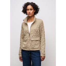 Blouson Street One, Damen, Gr. 40, sanded beige meliert, Web, Obermaterial: 83% Polyester, 16% Viskose, 1% Elasthan, meliert, normal h&uuml;ftbedeckend, Rundhals, Jacken Blouson, mit Stehkragen