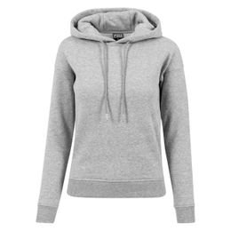 Kapuzenpullover Urban Classics "Urban Classics Damen Ladies Hoody", Damen, Gr. L, grau, 63% Baumwolle, 37% Polyester, unifarben, normal, ohne Ausschnitt, Pullover Kapuzenpullover