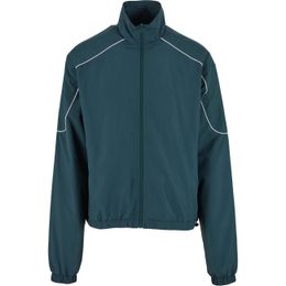 Trainingsjacke Urban Classics "Urban Classics Piped Panel Trackjacket", Herren, Gr. 3XL, bottlegr&uuml;n, 100% Polyester, gestreift, normal, amerikanischer Ausschnitt, Jacken Trainingsjacke