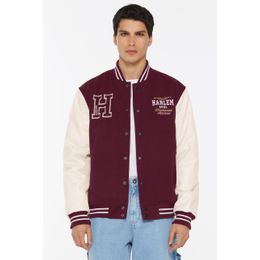 Collegejacke Harlem Soul, Herren, Gr. L, cranberry juice, Web, Material Oberstoff: 90% Polyester, 10% Viskose, Material &Auml;rmel: 100% Polyurethan, Futter Rumpf: 100% Polyamid, Futter &Auml;rmel: 100% Polyester, Wattierung: 100% Polyester, bestickt, l&auml;ssig geschnitten normal, eingesetzt Rippb&uuml;ndchen, Jacken Collegejacke, mit Stickerei