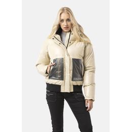 Cipo & Baxx Winterjacke CIPO & BAXX "WM141", Damen, Gr. L, beige, 50% Polyurethan, 50% Polyester, unifarben, regular fit normal, Rundhals, Jacken Winterjacke, Funktion trifft Stil f&uuml;r frostige Tage