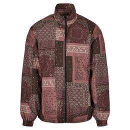 Allwetterjacke Urban Classics "Urban Classics Herren 90&acute;s Track Jacket", Damen, Gr. L, bandana aop, 100% Polyester, loose fit, Rundhals, Jacken