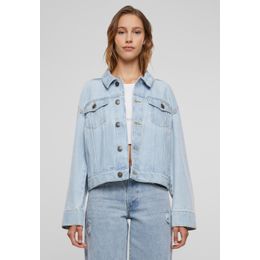 Jeansjacke Urban Classics "Urban Classics Ladies 80&lsquo;s Oversized Denim Jacket", Damen, Gr. L, new light blau washed, 100% Baumwolle, unifarben, normal, amerikanischer Ausschnitt, Jacken Jeansjacke