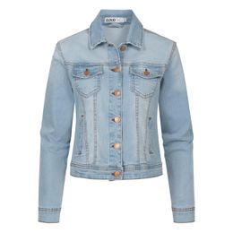 Jeansjacke CLOUD 5IVE "CLOUD 5IVE Damen Jeans Jacke", Damen, Gr. L, light blau, 98% Baumwolle, 2% Elasthan, unifarben, normal, amerikanischer Ausschnitt, Jacken Jeansjacke