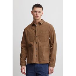 Kurzjacke Blend "BHOuterwear", Herren, Gr. L, otter, Web, 98% Baumwolle, 2% Elasthan, unifarben, regular fit normal, eingesetzt 1-Knopf-Manschette, Jacken Kurzjacke, Klassische &Uuml;bergangsjacke