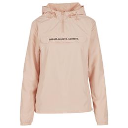 Allwetterjacke MISS TEE "Miss Tee Dream Believe Achieve Ladies Basic Pull Over Jacket", Damen, Gr. L, lightpink, 100% Polyester, mehrfarbig, normal, ohne Ausschnitt, Jacken