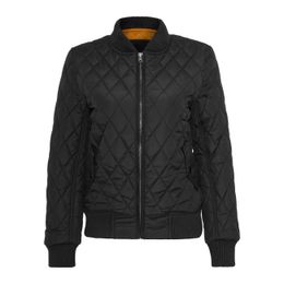Allwetterjacke Urban Classics "Urban Classics Damen Ladies Diamond Quilt Nylon Jacket", Damen, Gr. S, schwarz, 100% Polyester, unifarben, normal, amerikanischer Ausschnitt, Jacken