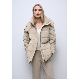 Steppjacke Street One, Damen, Gr. 44, smooth champagne, Stoff, Obermaterial: 100% Nylon; Futter: 100% Polyester; Strickmaterial: 94% Polyacryl, 5% Polyester, 1% Elasthan, unifarben, normal normal, ohne Ausschnitt, Rippb&uuml;ndchen, Jacken Steppjacke, mit Kapuze mit Tunnelzugband