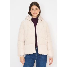 Steppjacke Cecil, Damen, Gr. XL (44), teddy vanillewei&szlig;, Web, Obermaterial oben: 100% Baumwolle. Obermaterial unten: 100% Polyester. Kapuze: 100% Polyester. Futter: 100% Polyester. F&uuml;llung: 100% Polyester, unifarben, normal normal, ohne Ausschnitt, elastischer Bund, Jacken Steppjacke, mit Kapuze mit Tunnelzugband