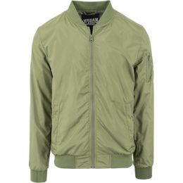 Allwetterjacke Urban Classics "Urban Classics Herren Light Bomber Jacket", Damen, Gr. M, olive, 100% Polyester, unifarben, normal, amerikanischer Ausschnitt, Jacken