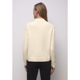 Stehkragenpullover Street One, Damen, Gr. 38, soft beige, Stoff, 30% Polyester, 27% Polyacryl, 23% Polyamid, 20% Viskose, unifarben, regular fit normal, Rundhals, B&uuml;ndchen, Pullover Stehkragenpullover, Grobstrick