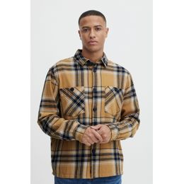 Fieldjacket Blend "BHOvershirt", Herren, Gr. L, braun (braun sugar), Web, 100% Baumwolle, kariert, oversize normal, Rundhals, eingesetzt 1-Knopf-Manschette, Jacken, Stilvolle Feldjacke