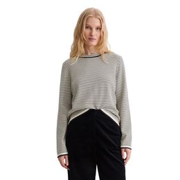 Marc O'Polo Strickpullover MARC O'POLO "aus reiner Bio-Baumwolle", Damen, Gr. M, sanftes wei&szlig;, Obermaterial: 100% Baumwolle, gestreift, Rundhals, Pullover Strickpullover