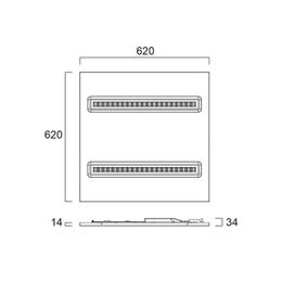 Sylvania LED-Panel OptiClip R 625 2L, wei&szlig;, 33 W, 4.000 K, DALI dim