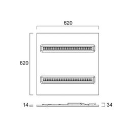 Sylvania LED-Panel OptiClip R 625 2L, wei&szlig;, 33 W, 4.000 K, Multipower