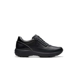 Clarks Leder-Sneakers "Tivoli Zip" in Schwarz - 59% | Gr&ouml;&szlig;e 37 | Damen-sneakers