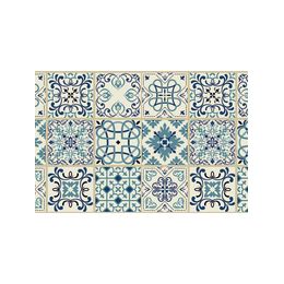 deco Rugs & Carpet Vinyl-Teppich "Budapest" in Blau/ Creme - 63% | Gr&ouml;&szlig;e 50x150 cm |