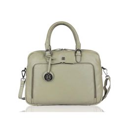 Bellicci Leder-Henkeltasche "Cameron" in Gr&uuml;n - (B)40 x (H)28 x (T)7 cm - 51% | Damen-taschen