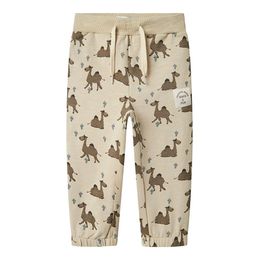 name it Sweathose "Jano" in Beige/ Hellbraun - 41% | Gr&ouml;&szlig;e 110 | Kinderhosen