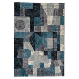 deco Rugs & Carpet Kurzflor-Teppich "Milano" in Blau/ Grau - 62% | Gr&ouml;&szlig;e 110x170 cm |