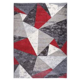 deco Rugs & Carpet Kurzflor-Teppich "Decora" in Rot/ Grau - 65% | Gr&ouml;&szlig;e 110x170 cm |