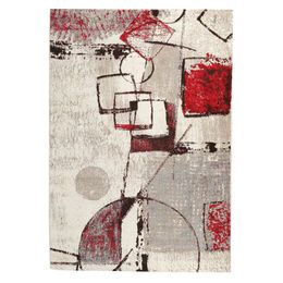 deco Rugs & Carpet Kurzflor-Teppich "Decora" in Rot/ Grau - 64% | Gr&ouml;&szlig;e 133x190 cm |