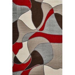 deco Rugs & Carpet Kurzflor-Teppich "Milano" in Rot/ Grau/ Creme - 64% | Gr&ouml;&szlig;e 110x170 cm |