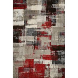 deco Rugs & Carpet Kurzflor-Teppich "Milano" in Rot/ Grau - 63% | Gr&ouml;&szlig;e 80x150 cm |