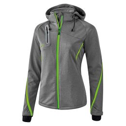 Erima Softshelljacke "Function" in Grau/ Gr&uuml;n - 46% | Gr&ouml;&szlig;e 40 | Damen-outdoorjacken