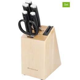 KitchenAid 7tlg. Messerblock-Set in Natur/ Schwarz - 30% | Kuechenhelfer