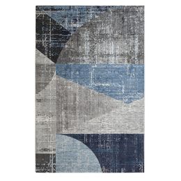 deco Rugs & Carpet Kurzflor-Teppich "Double" in Blau/ Grau - 60% | Gr&ouml;&szlig;e 133x190 cm |