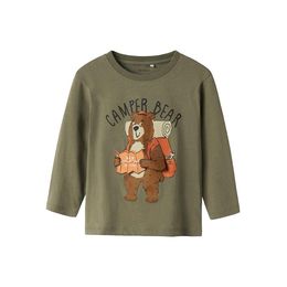 name it Longsleeve "Olen" in Khaki - 26% | Gr&ouml;&szlig;e 104 | Kinder-longsleeves