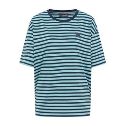 ELBSAND Shirt "Kia" in Dunkelblau/ Hellblau - 52% | Gr&ouml;&szlig;e XS | Damen-tops