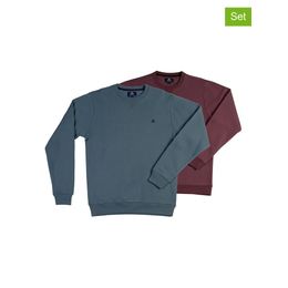The Time of Bocha 2er-Set: Sweatshirts in Blau/ Lila - 74% | Gr&ouml;&szlig;e L | Herren-plussize