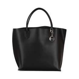 Mia Tomazzi Leder-Shopper "Cevedale" in Schwarz - (B)44 x (H)32 x (T)13 cm - 76% | Damen-taschen