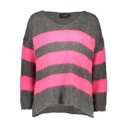 miss goodlife Pullover "Stripes" in Dunkelgrau/ Rosa - 76% | Gr&ouml;&szlig;e L | Damen-pullover-cardigans