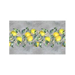 deco Rugs & Carpet Vinyl-Teppich "Limoni Tralcio" in Grau/ Gelb - 63% | Gr&ouml;&szlig;e 50x300 cm |
