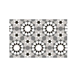 deco Rugs & Carpet Vinyl-Teppich in Grau/ Schwarz/ Wei&szlig; - 66% | Gr&ouml;&szlig;e 50x150 cm |