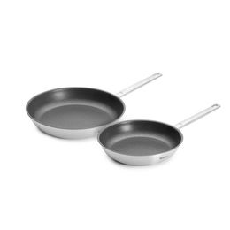 Woll Pfannenset Steel, Edelstahl, Metall, 2-teilig, 2 L, rund, hitzebest&auml;ndige Griffe, backofengeeignet, rostfrei, Kochen, Pfannen, Pfannensets