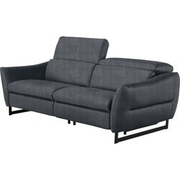 Egoitaliano 2,5-Sitzer &raquo;Dafne, elegantes Designsofa mit hohem Sitzkomfort&laquo; wahlw. mit elektrischer Relaxfunktion, Kopfteile manuell verstellbar grau